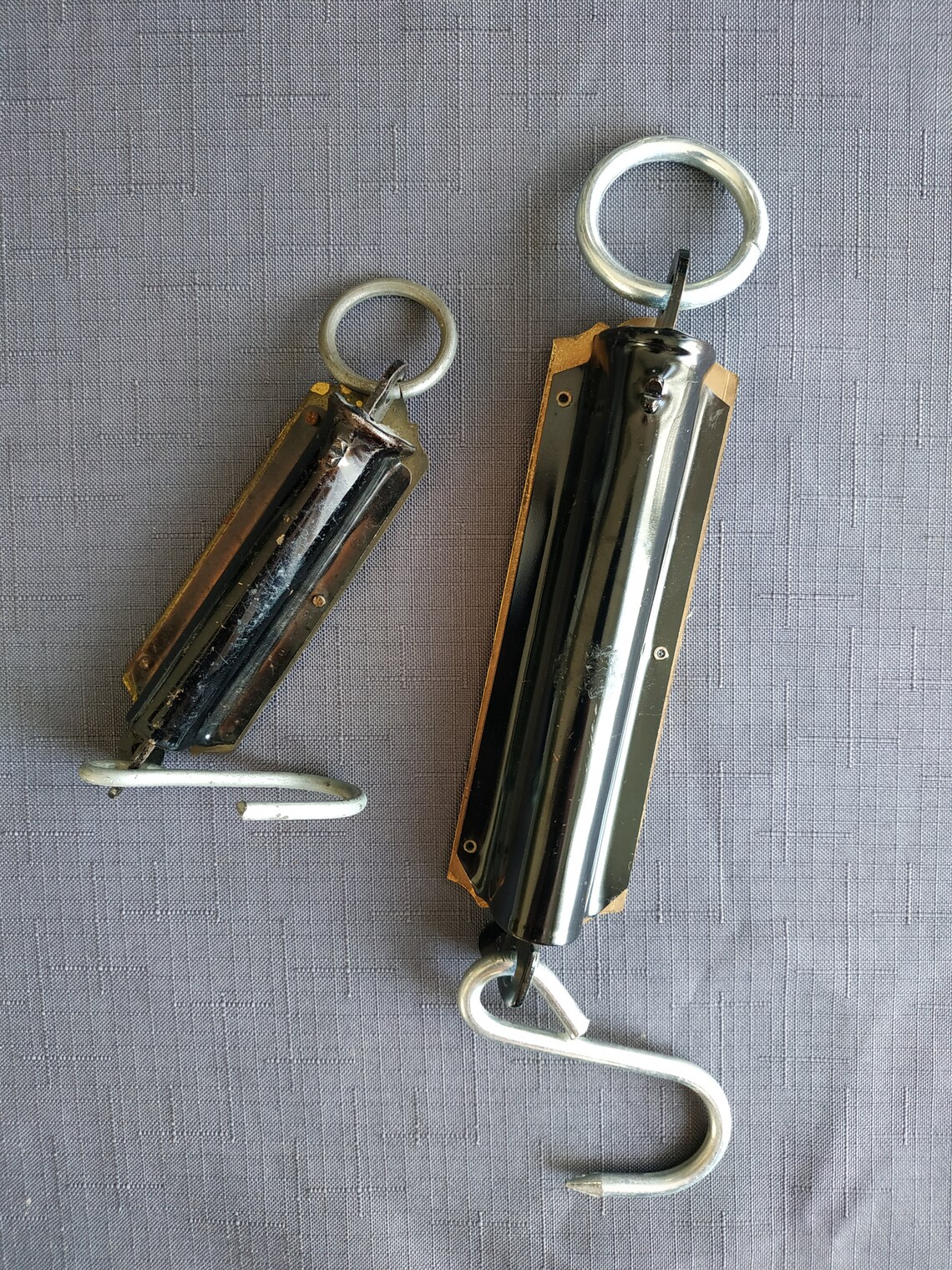 2-vintage Weight Beam.old Manual Scales Hand Spring Hook ...