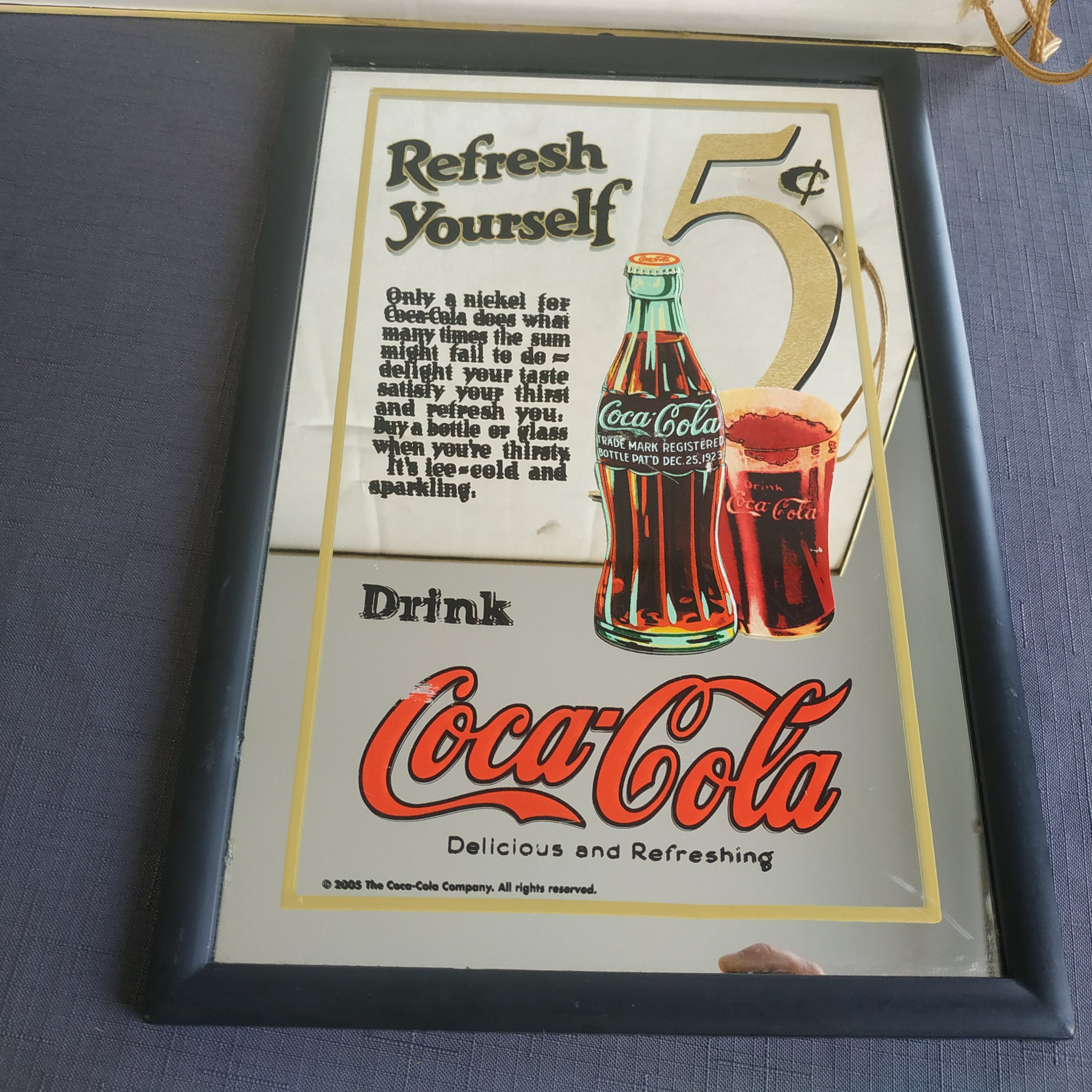 Vintage Coca Cola Mirror Advertising Sign Advertisement Mirror English ...