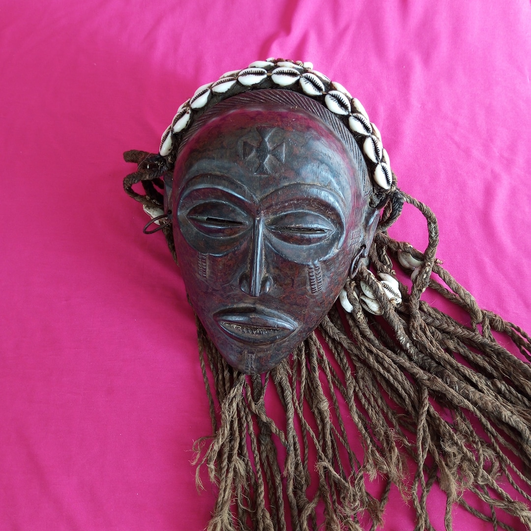 Original Vintage Tribal Mask Africa Primitive Wood Carving Art Africa ...