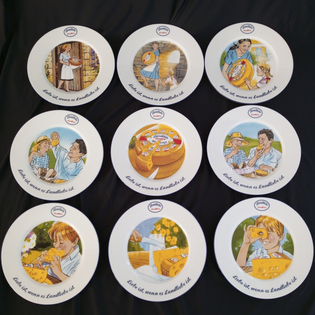 Antiguo Landliebe Country Cheese Advertising Plate Porcelana(9 piezas ...