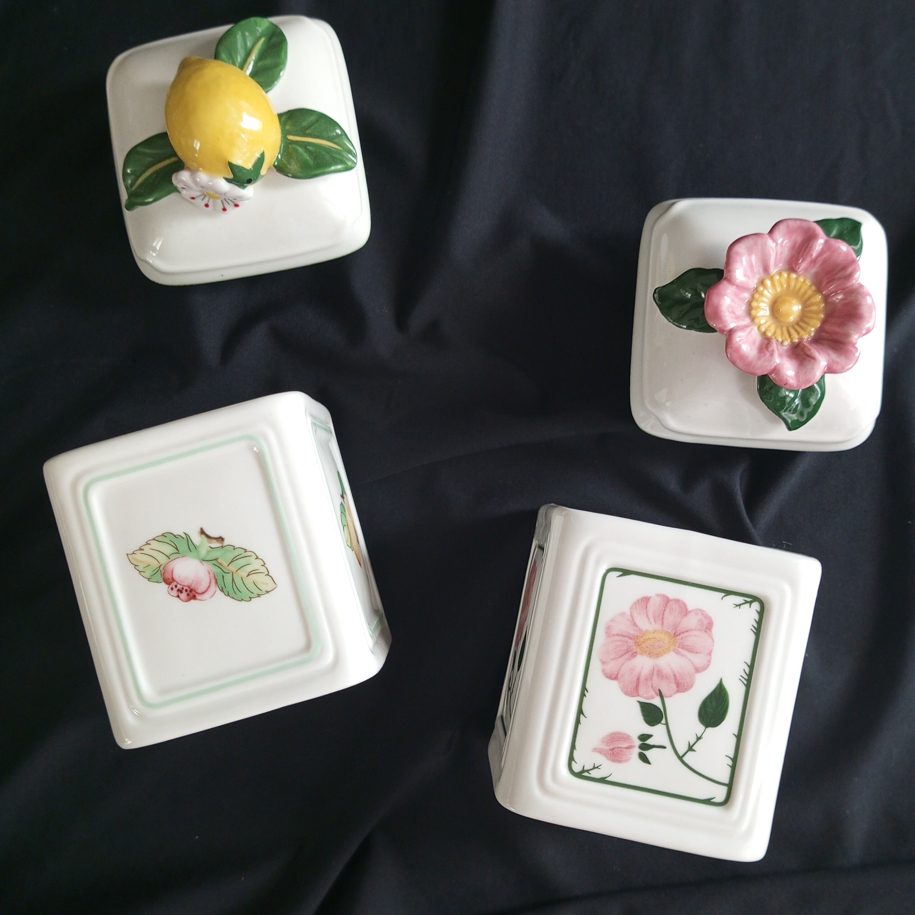2 Storage Boxes VILLEROY & BOCH Décor WILDROSE , French Garden Lemon ...