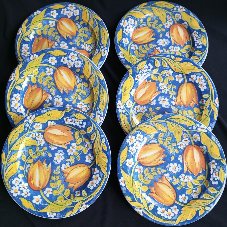 Very Rare Set of 6 Plates/french Faience Ligne Hotesse Bowls Set ...