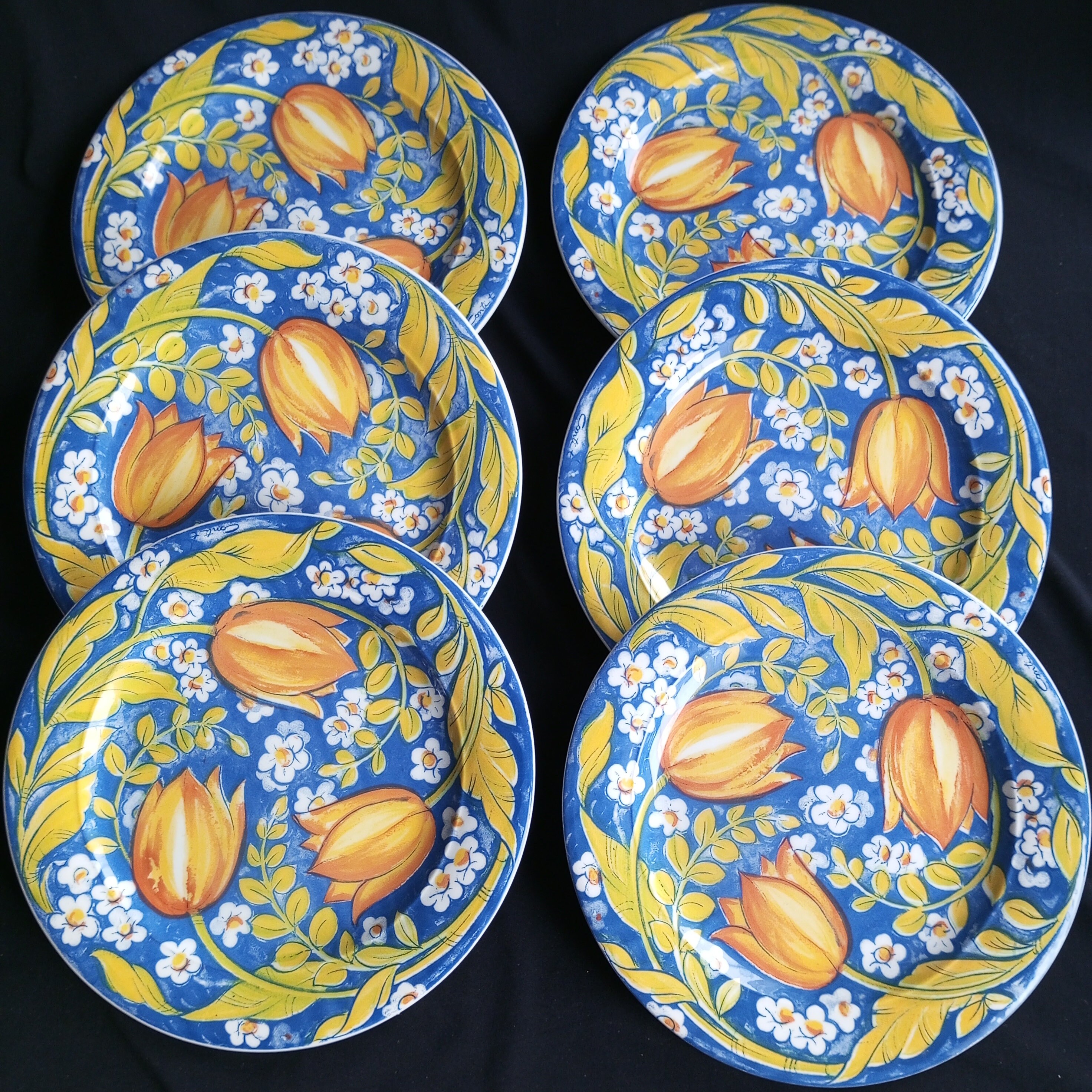 Very Rare Set of 6 Plates/french Faience Ligne Hotesse Bowls Set ...