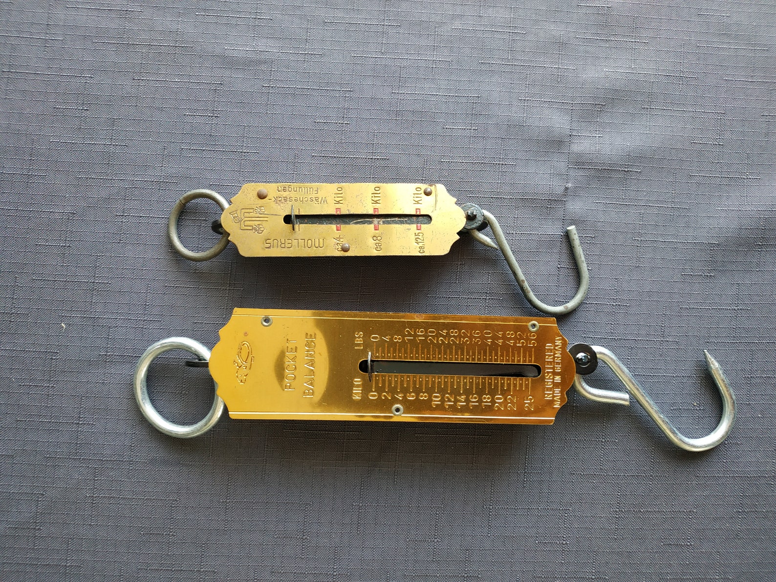 2-vintage Weight Beam.old Manual Scales Hand Spring Hook ...