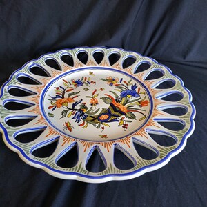 Gorgeous 19th Century Rouen Pottery/handmade/decor.majolica Floral ...