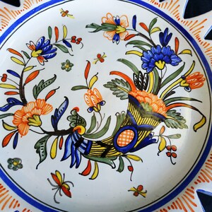 Gorgeous 19th Century Rouen Pottery/handmade/decor.majolica Floral ...