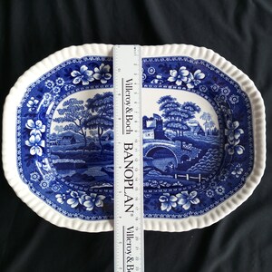 Copeland Spode Flow Blue Transfer Ware / Antique Spode Blue Tower Dish ...