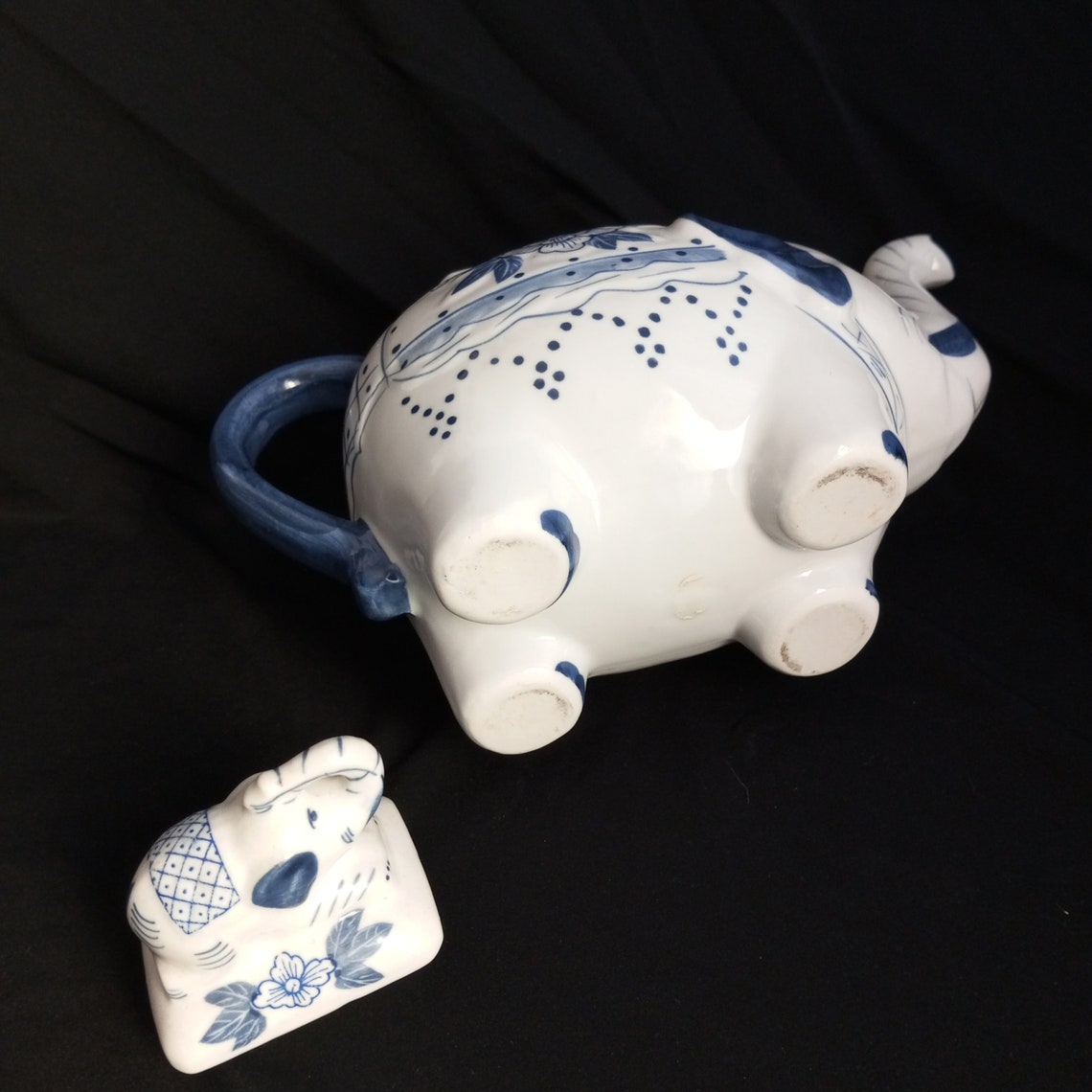 Blue Willow China Small Elephant Pattern Vintage Tea Pot With Lid - Etsy