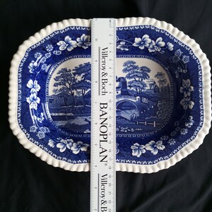 Copeland Spode Flow Blue Transfer Ware / Antique Spode Blue Tower Dish ...
