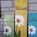 White Daisy Handpainted Shutter Sign, Decorative Porch Leaner ...