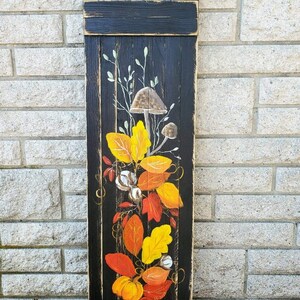 Autumn Leaves Sign. Handpainted Distressed Wood Shutter, Two Color ...