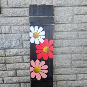 Daisies Handpainted Shutter Sign, Decorative Porch Leaner. Personalized ...