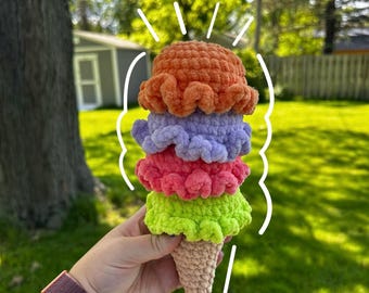Ice Cream Cone Fidget Pop Crochet PATTERN - Etsy