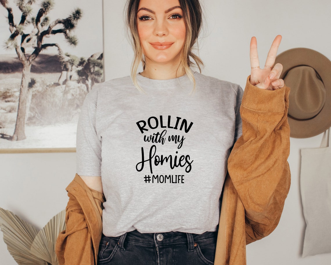 Rollin With My Homies Mom Life Svg, Funny Momlife Car Sticker Decal Svg ...