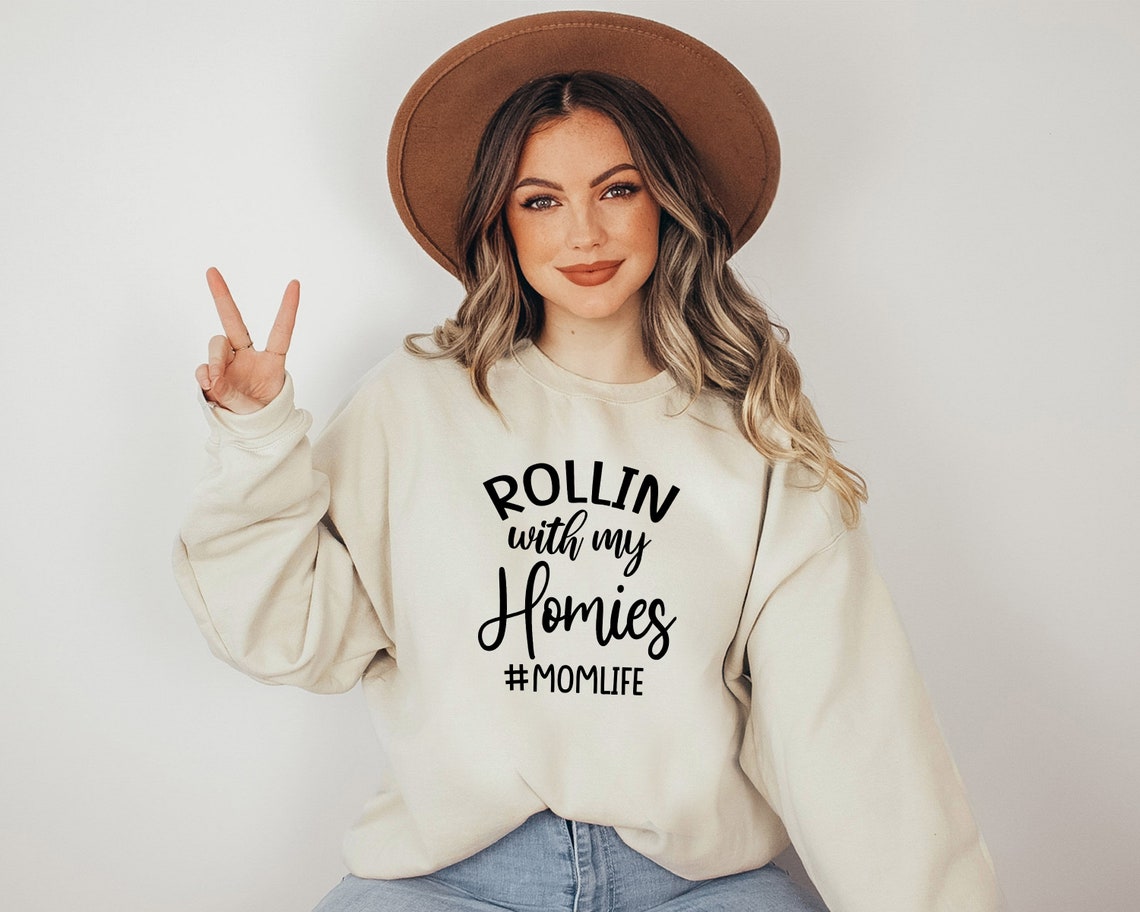 Rollin With My Homies Mom Life Svg, Funny Momlife Car Sticker Decal Svg ...