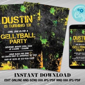 Gellyball Birthday Invitation - Etsy Ireland