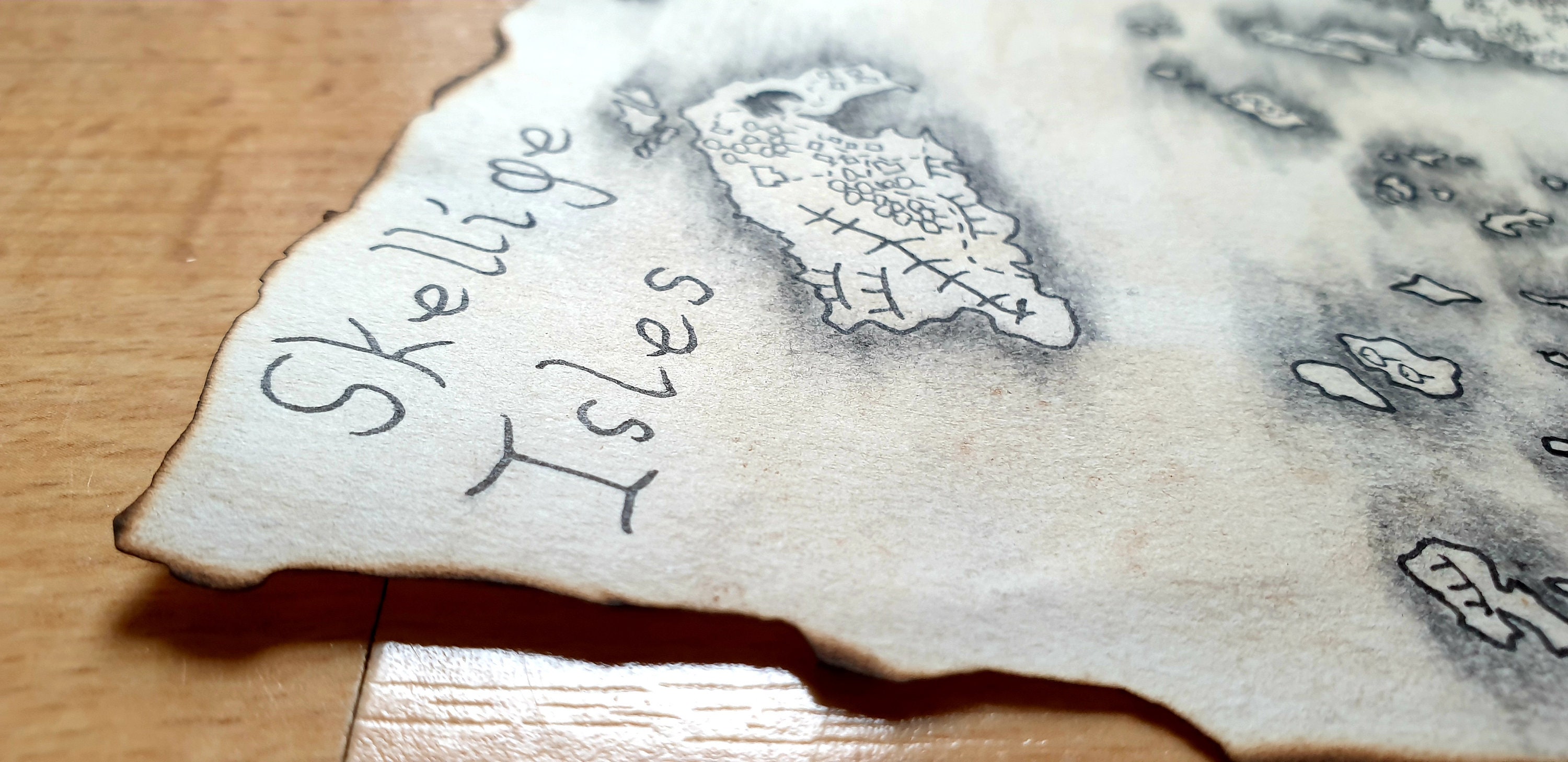 Fantasy Skellige Isles Map Ink and Charcoal A4 Custom Hand Drawn ...