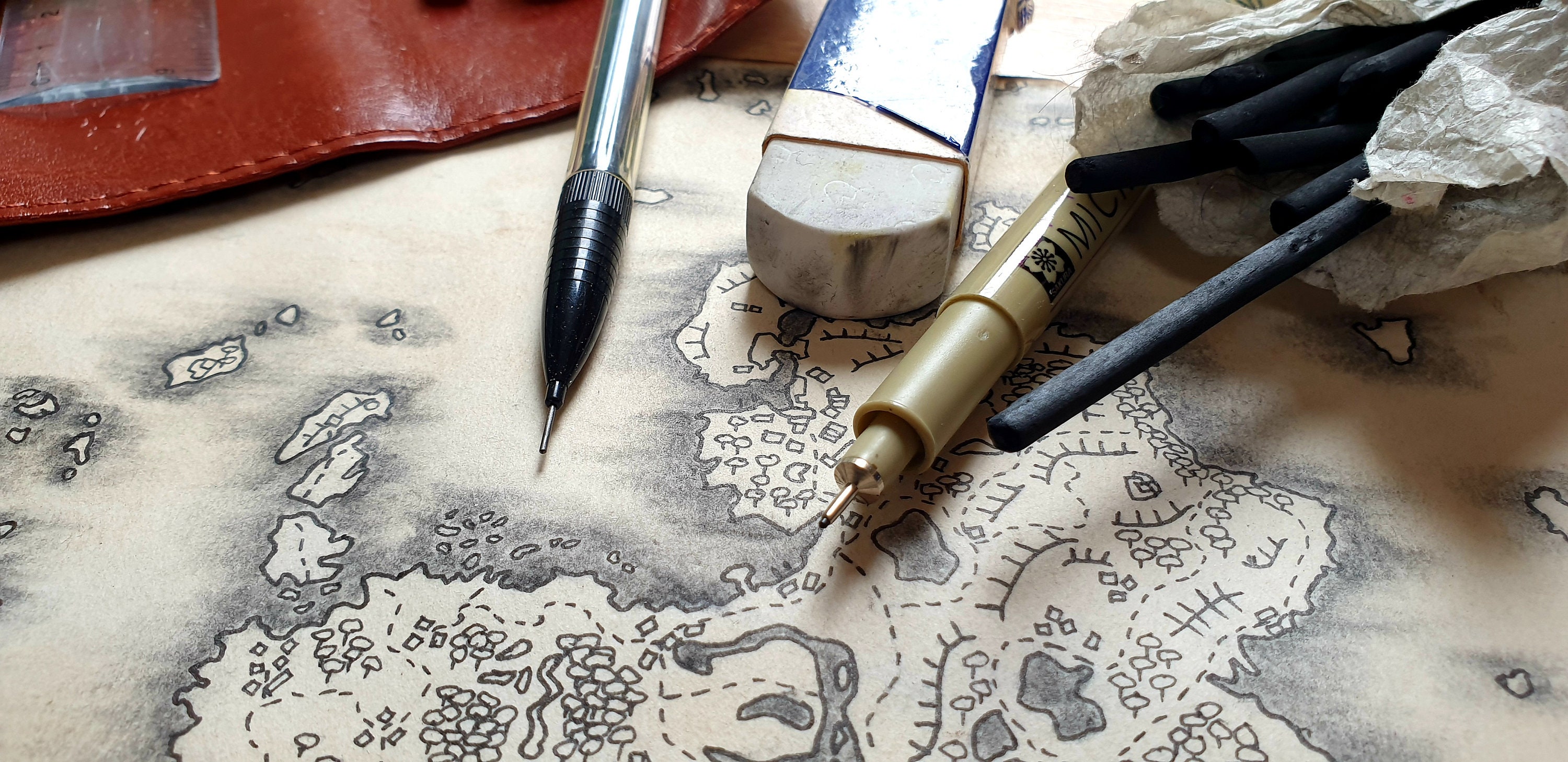 Fantasy Skellige Isles Map Ink and Charcoal A4 Custom Hand Drawn ...