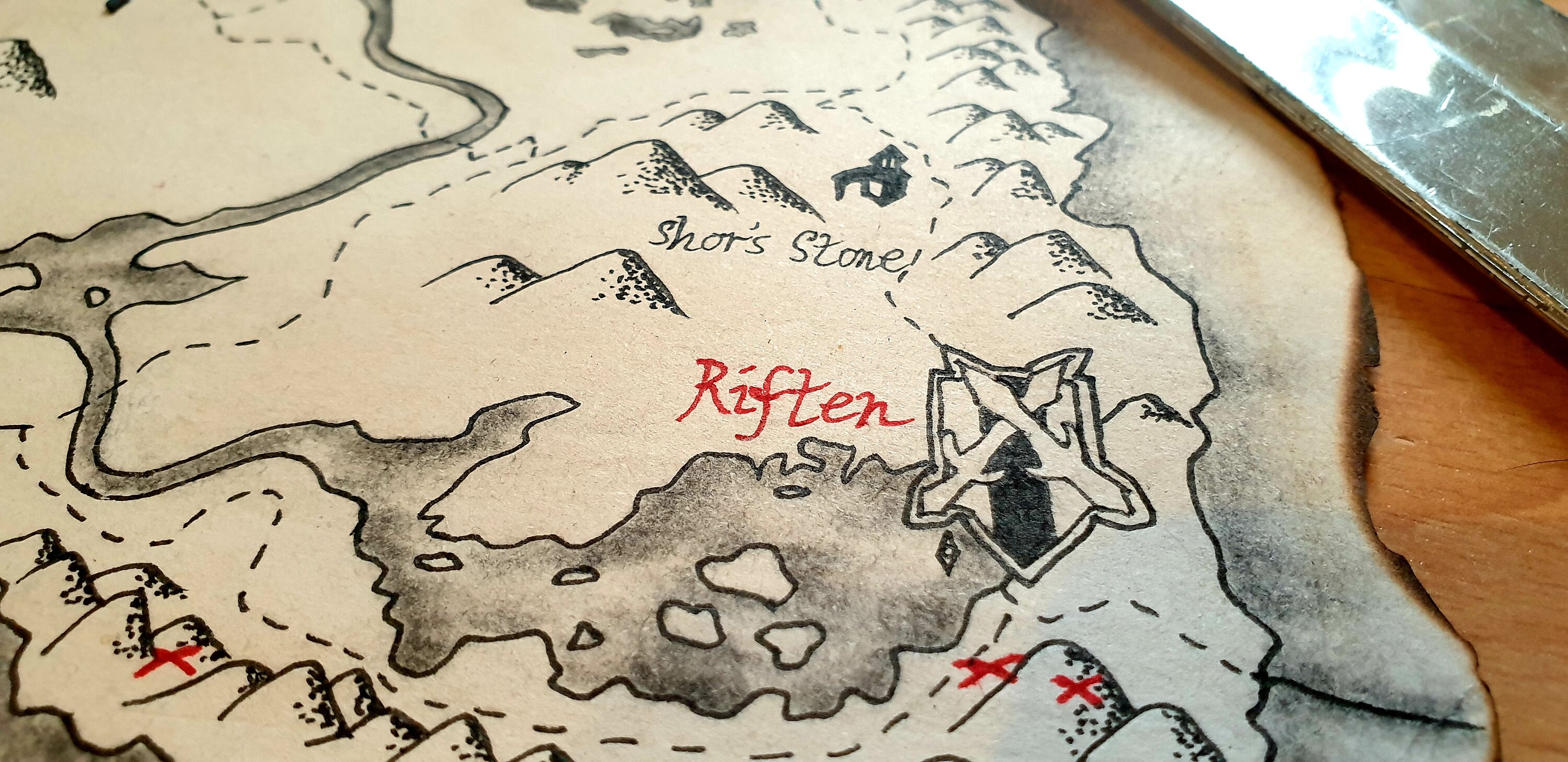 Custom Hand Drawn Skyrim Map Ink and Charcoal A3 & A4. Unique - Etsy