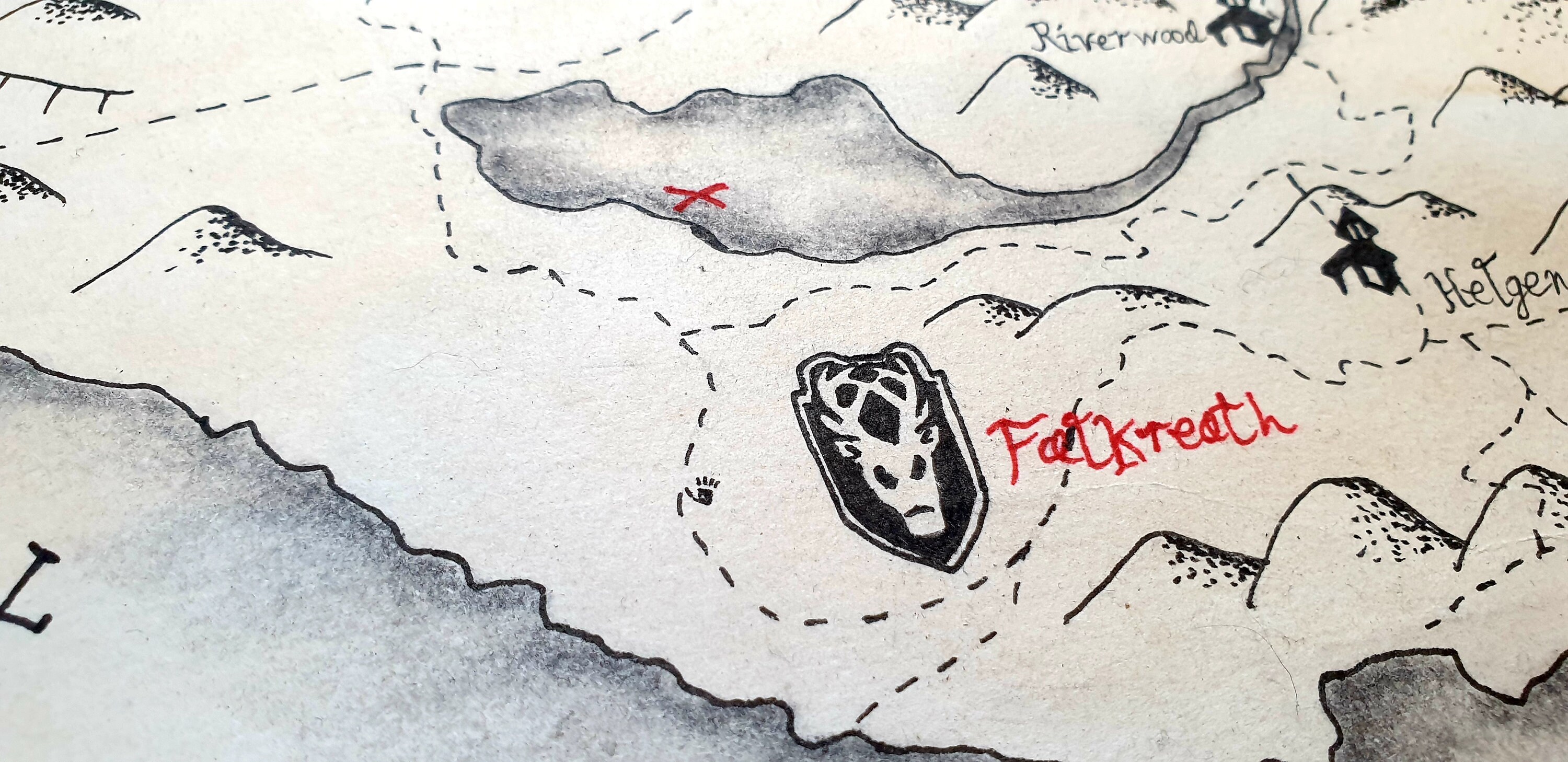 Custom Hand Drawn Skyrim Map Ink and Charcoal A3 & A4. Unique - Etsy