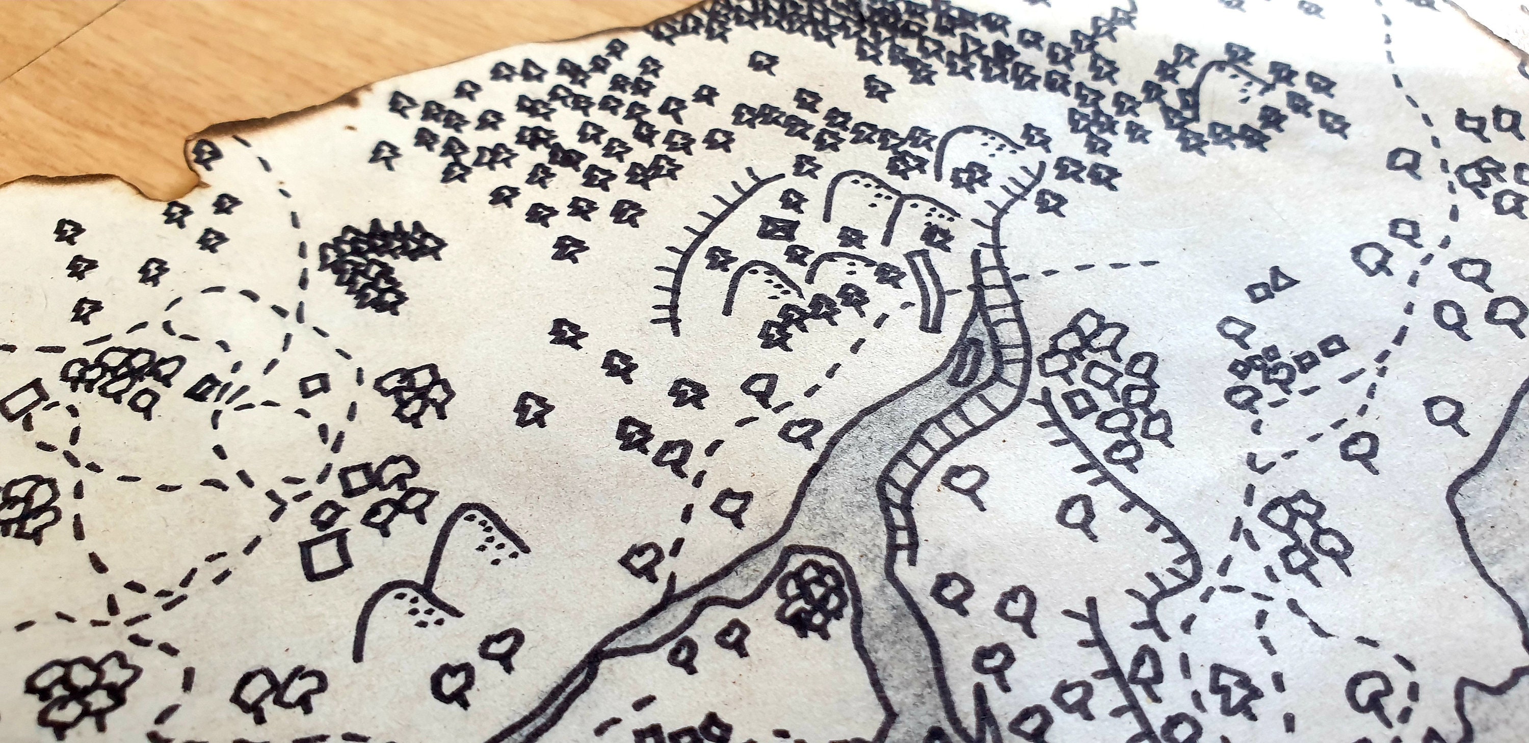 Custom Hand Drawn White Orchard Map Ink and Charcoal A5. Unique ...