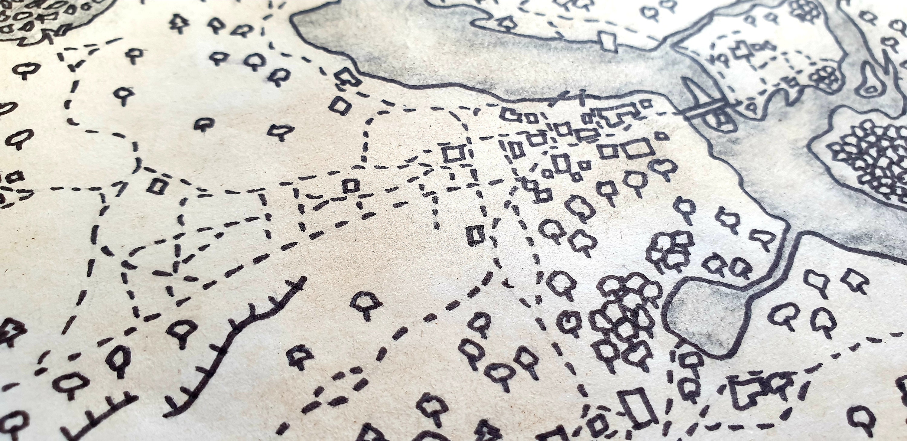 Custom Hand Drawn White Orchard Map Ink and Charcoal A5. Unique ...