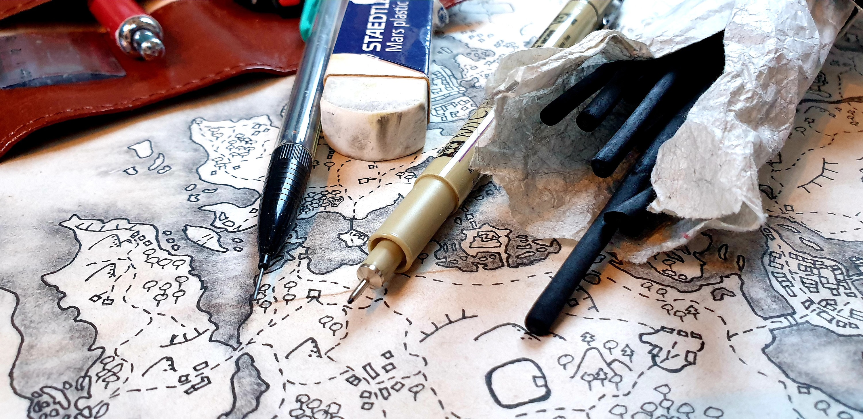 Fantasy Velen & Novigrad Map Ink and Charcoal A3 and A4 Custom Hand ...