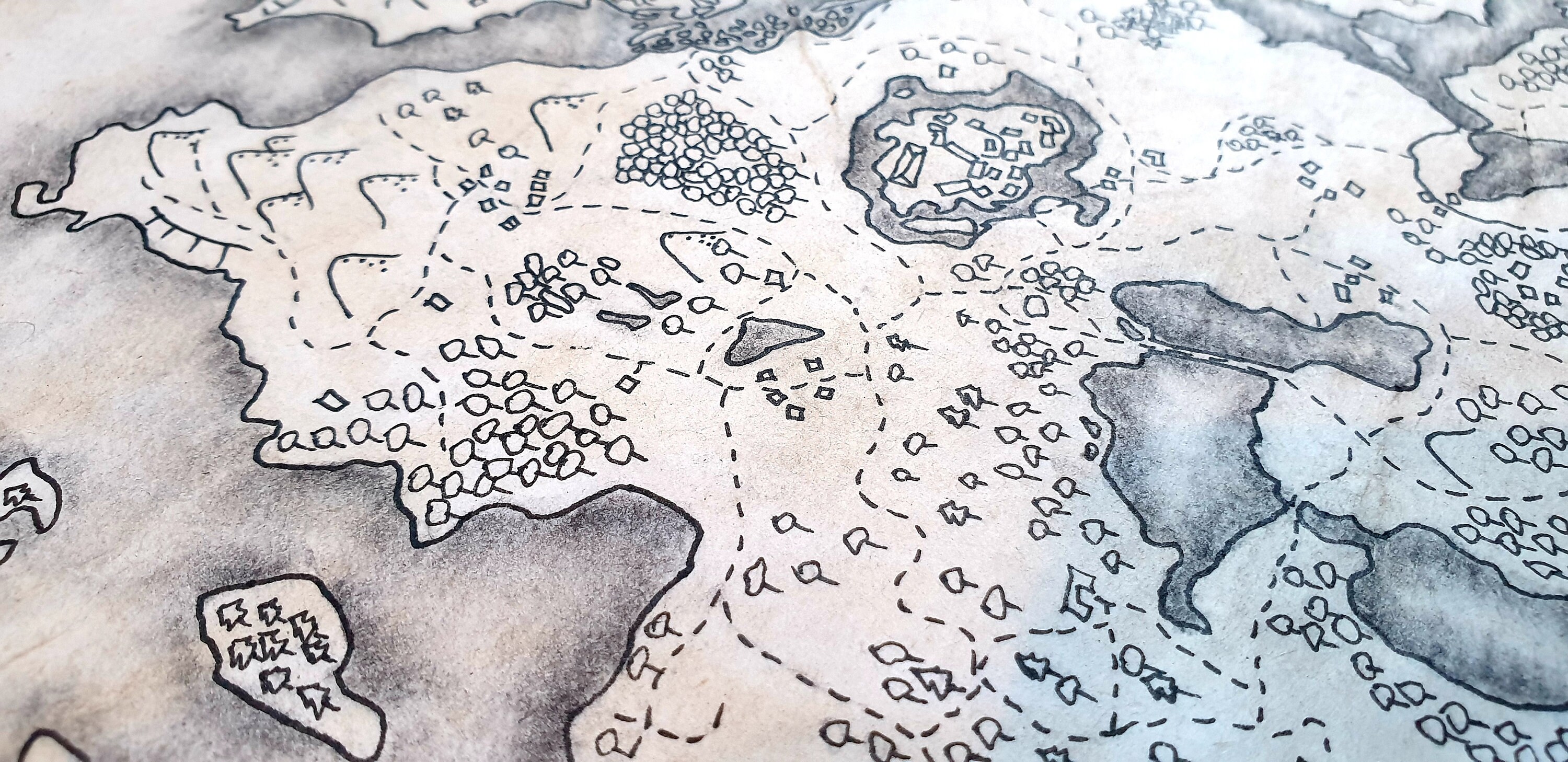 Fantasy Velen & Novigrad Map Ink and Charcoal A3 and A4 Custom Hand ...