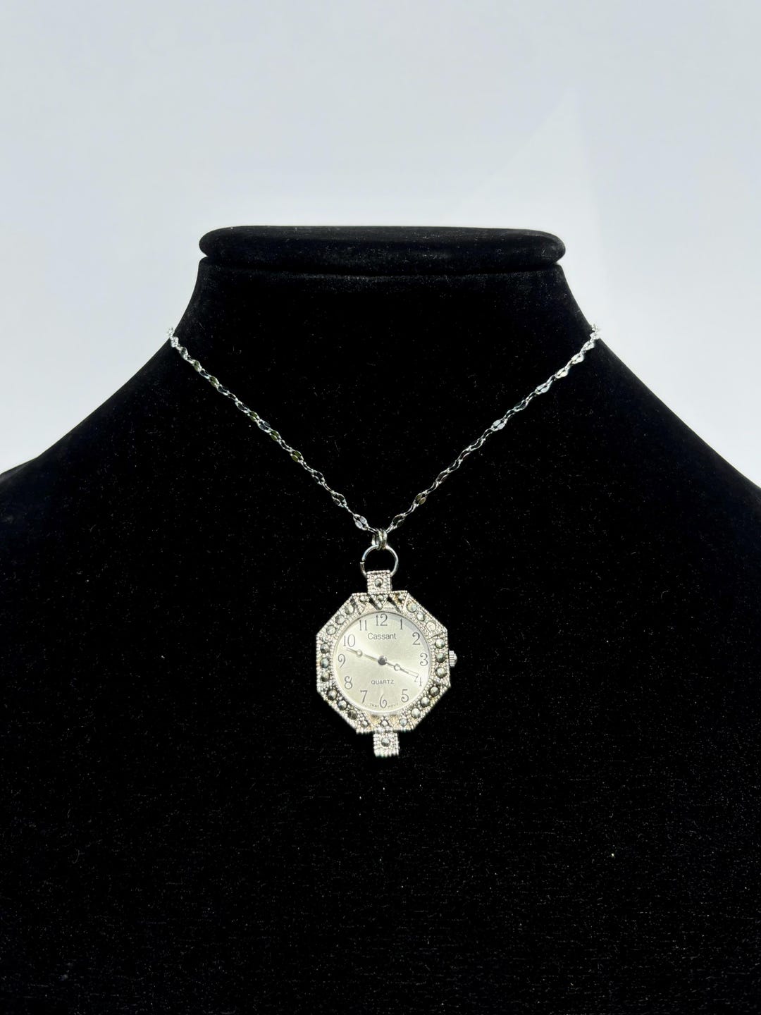 Silver Watch Pendant Necklace - Etsy