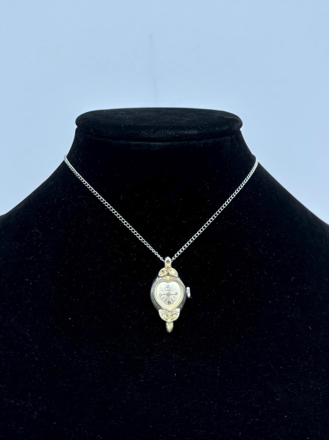 Silver Heart Watch Pendant Necklace - Etsy