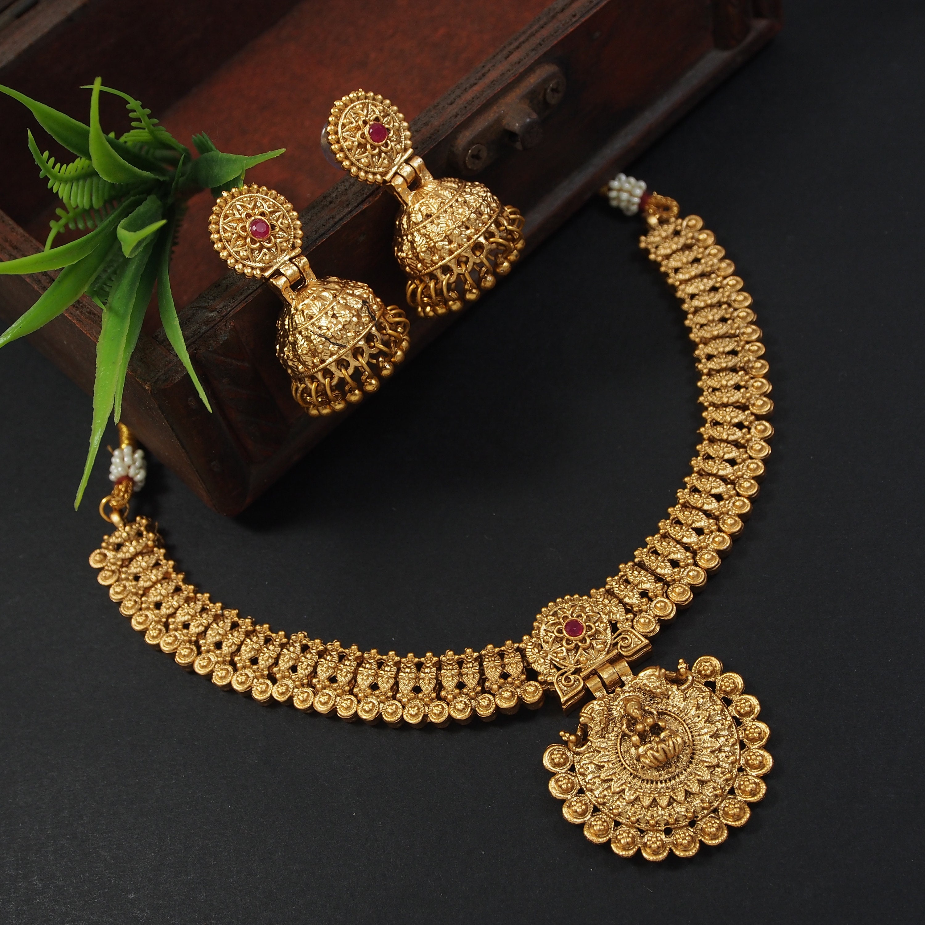 Bridal Antique Gold Brass Kundan Choker Set/rajwadi Gold Choker Set ...