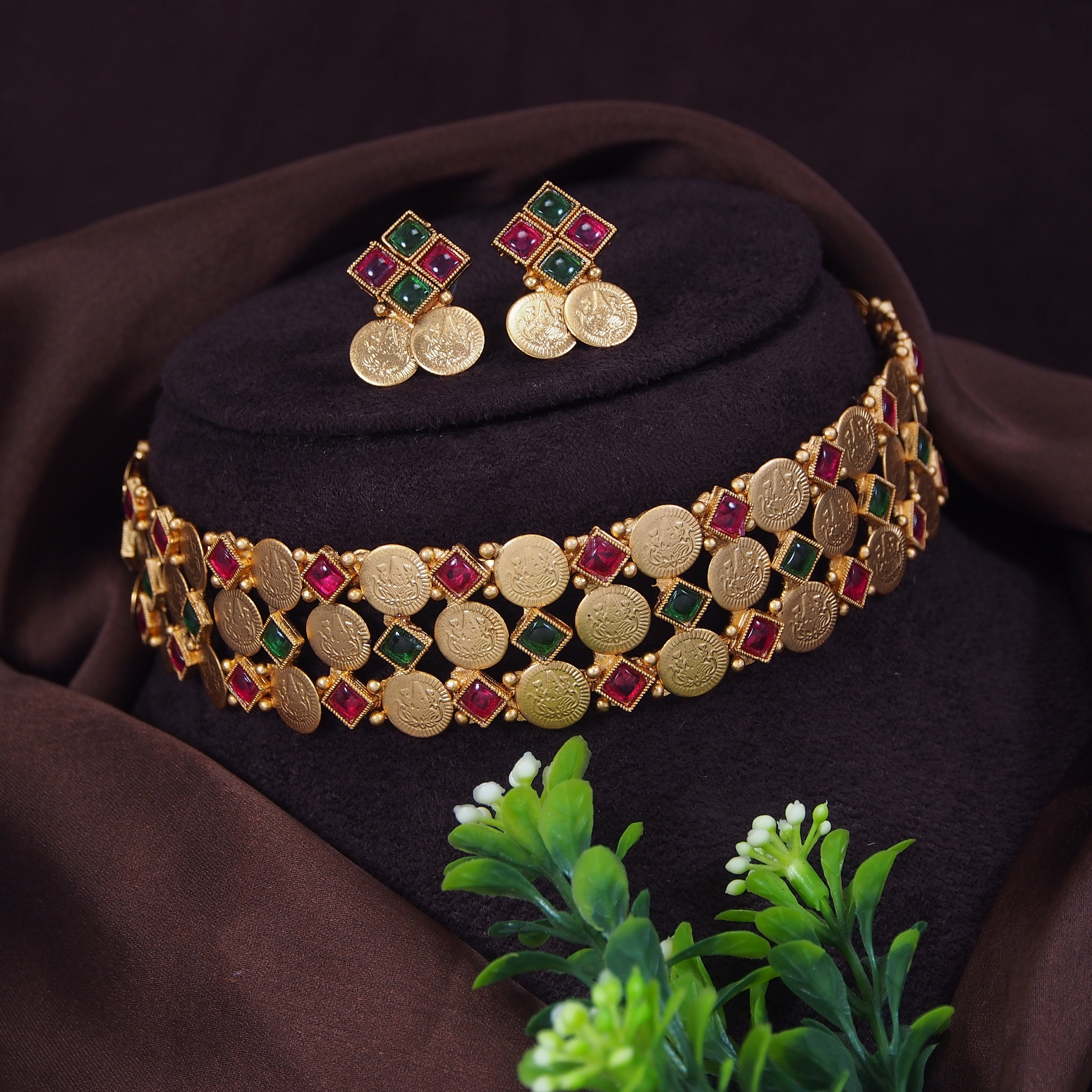 Copper Jewellery Set/ Traditional Coin Necklace Set for Women/ South ...