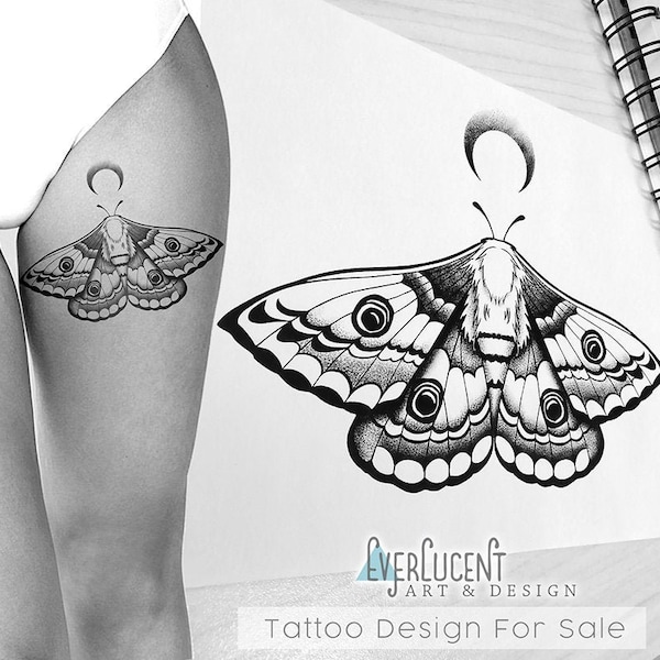 Moth Tattoo - Etsy