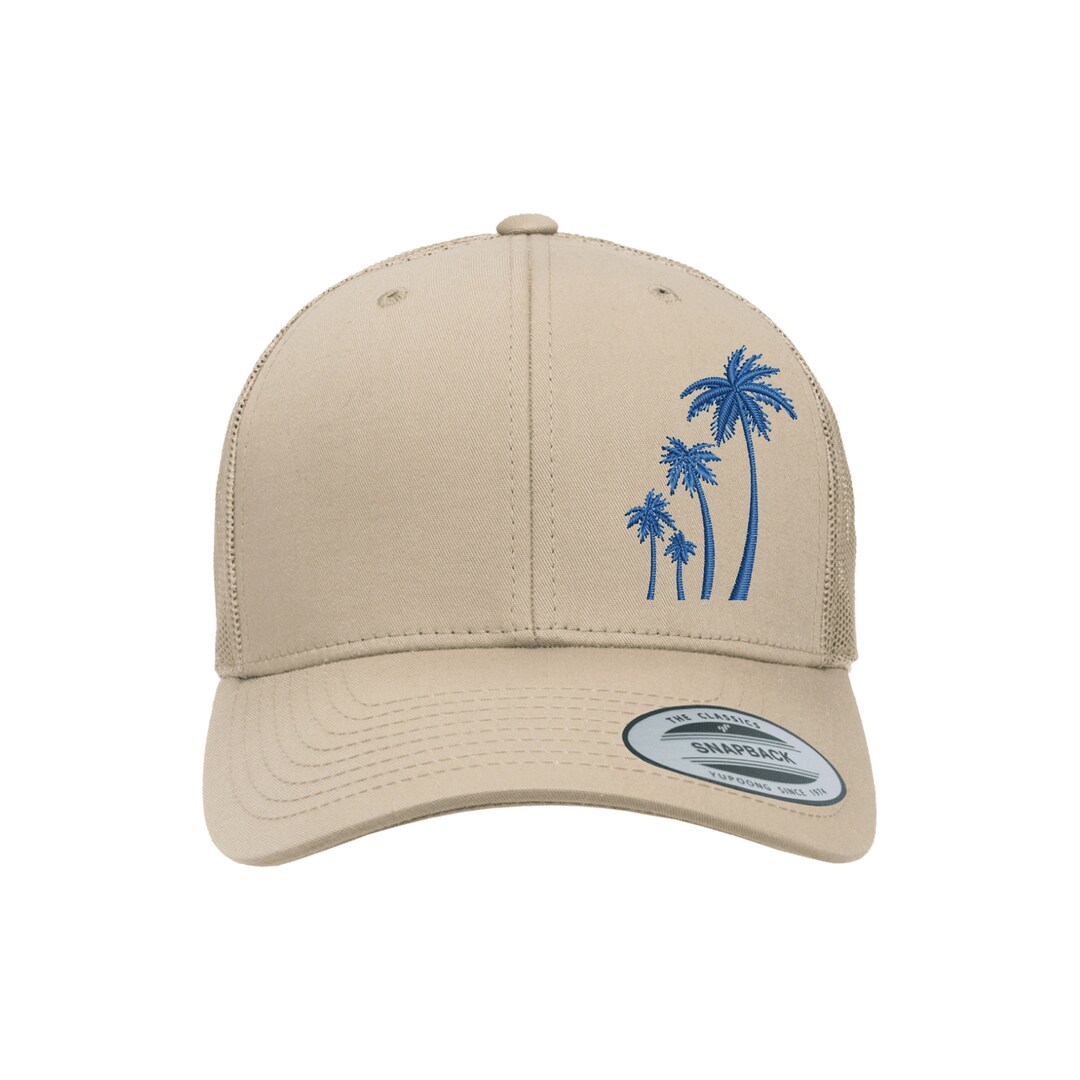 Embroidered Palm Tree Trucker Hat, Snapback Mesh Cap - Etsy