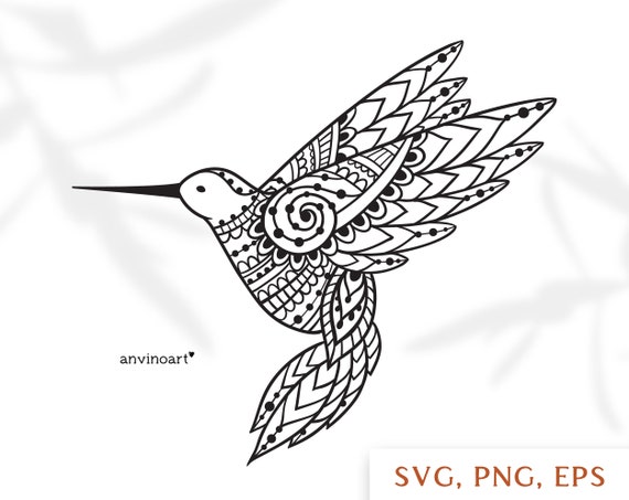 Colibrí svg colibrí svg colibrí clip art zentangle svg - Etsy México