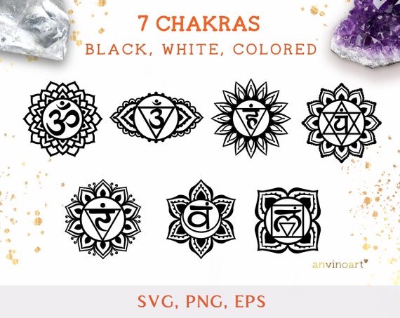 Chakra SVG chakra clipart chakra png om svg mandala | Etsy