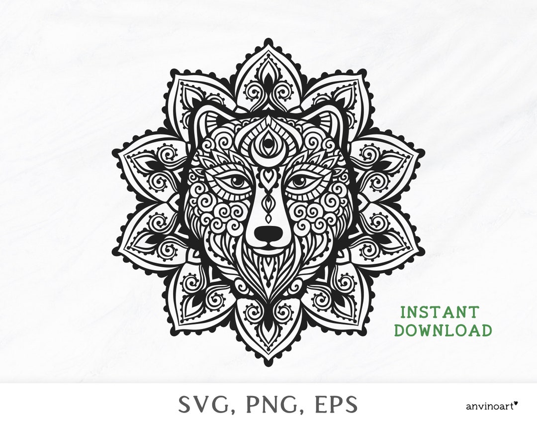 Bear Mandala SVG Bear SVG Mandala Svg Zentangle SVG Files - Etsy