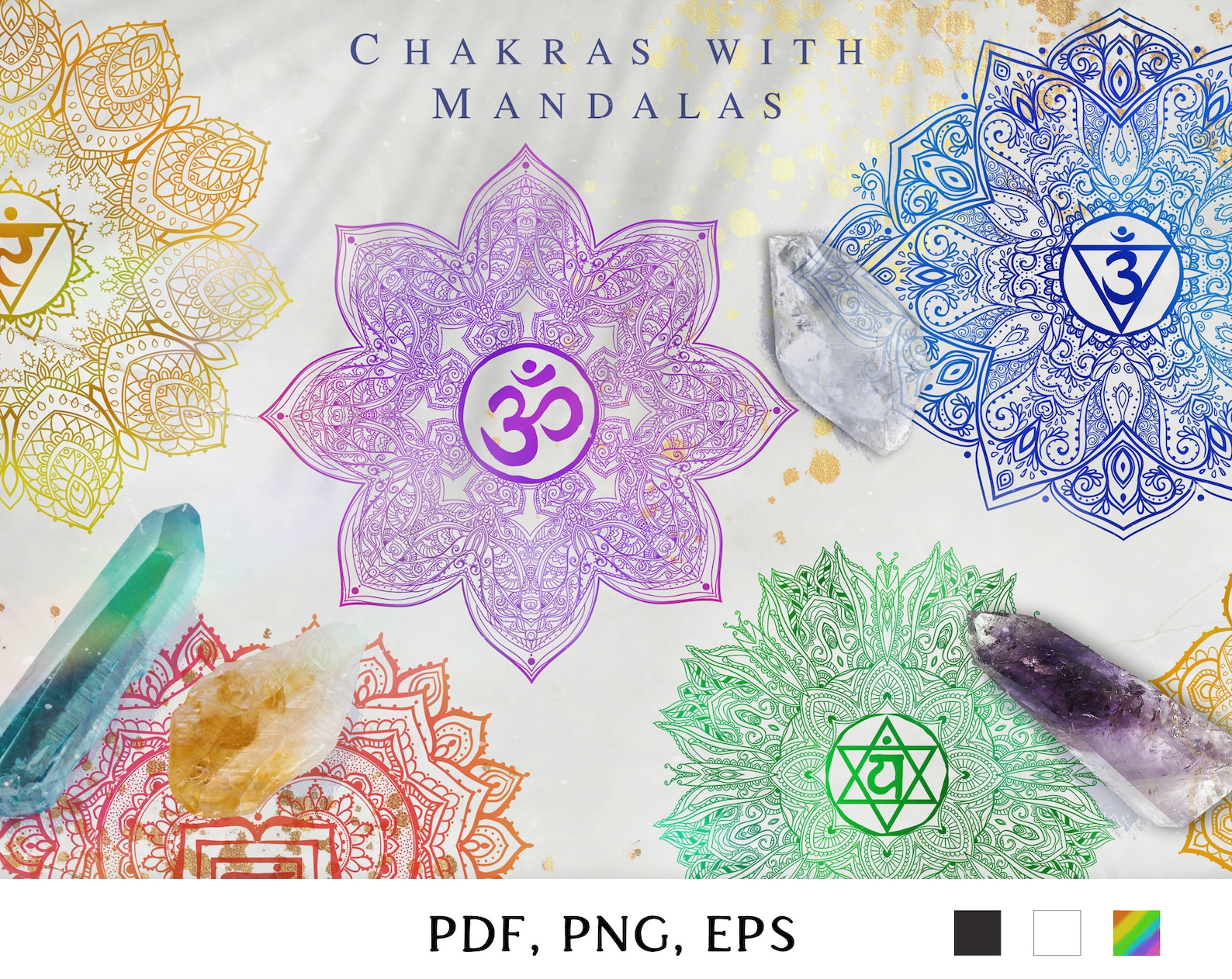 Chakra Png, Chakra Clipart Set, Chakra Mandala, Zentangle Symbol Png ...