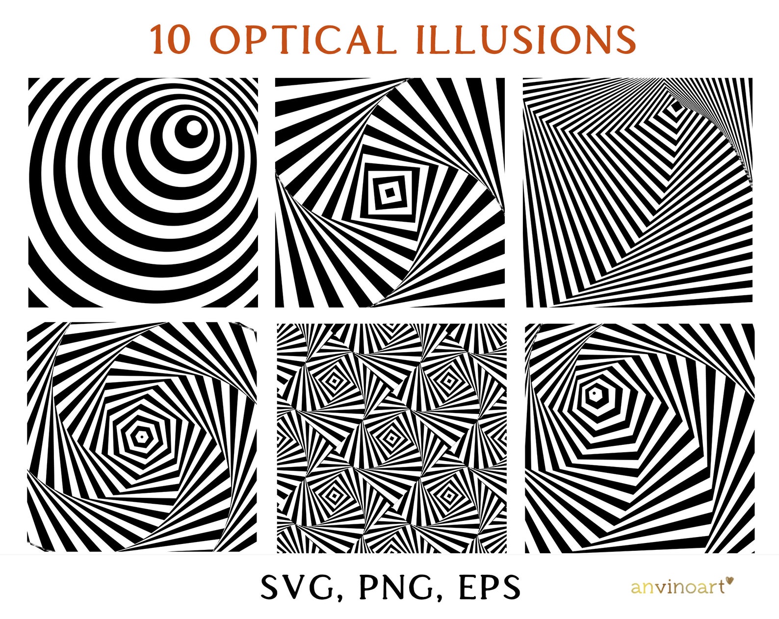 Optical Illusion SVG Set Stencil Sphere Illusion SVG Pattern - Etsy