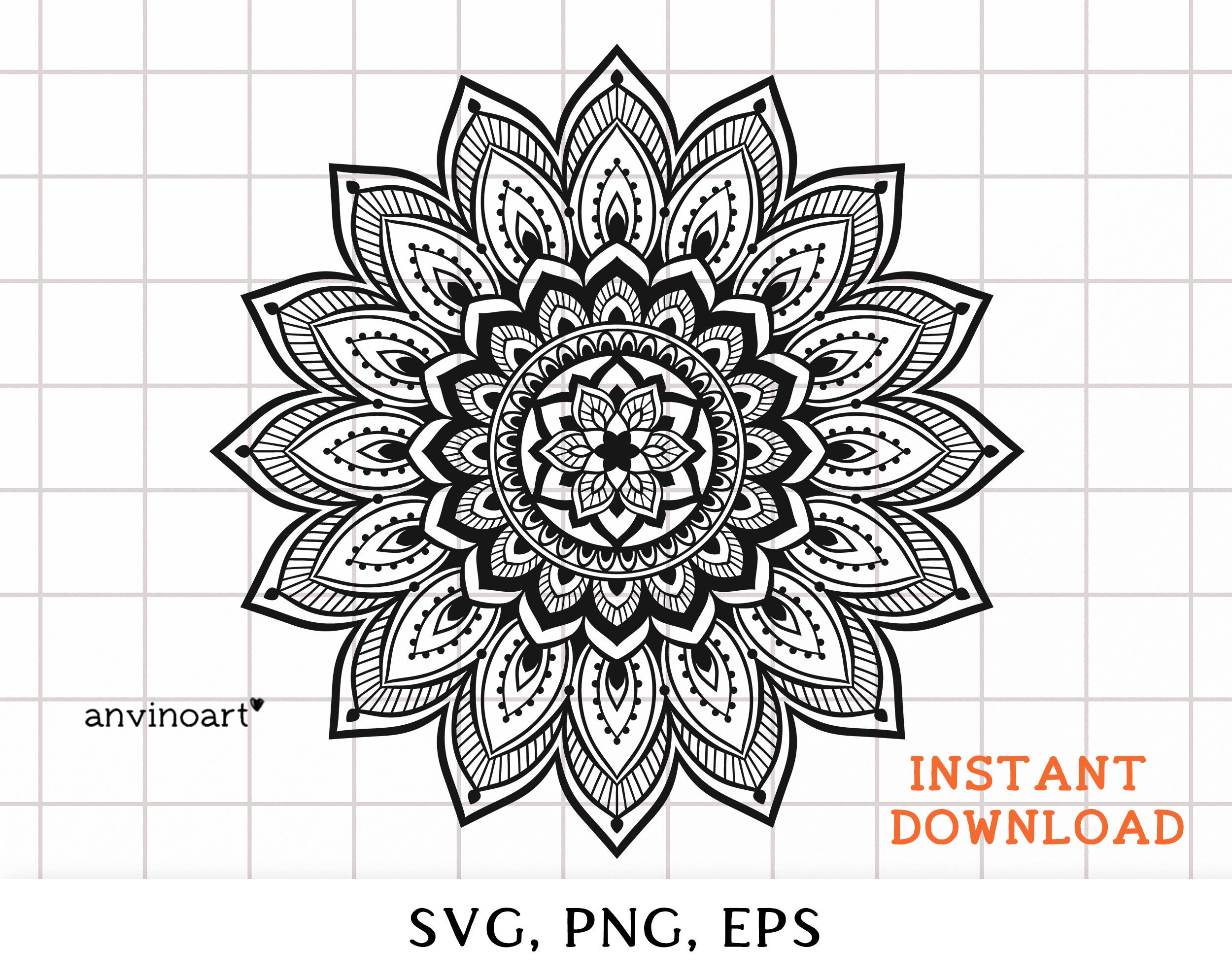 Mandala Svg Mandala Yoga Svg Boho Mandala Svg Flower | Etsy