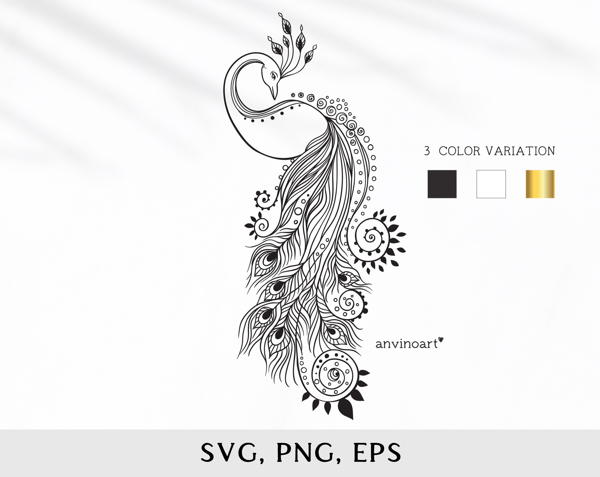 Peacock Mandala Svg Peacock Svg Peacock Clipart Svg Files For Etsy