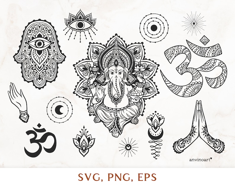 Ganesha Svg, Namaste Svg, Om Svg, Esoteric Clipart, Namaste Svg ...