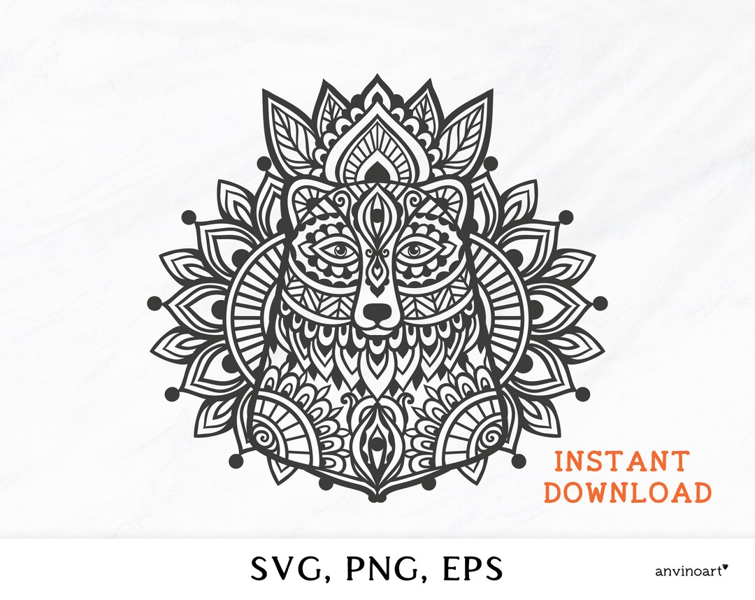 Bear Mandala SVG, Bear SVG, Zentangle SVG, Files for Cricut, Animal Svg ...