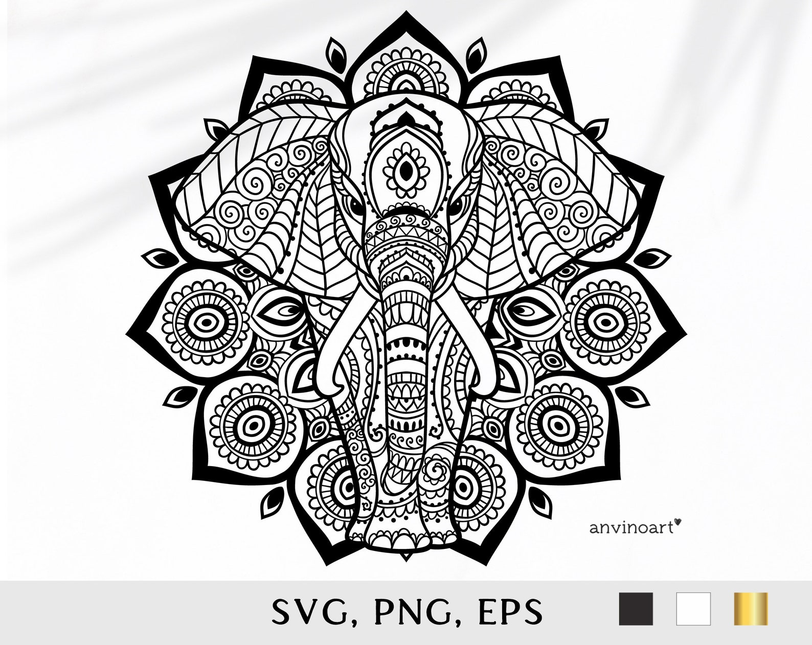 Elephant Mandala Svg Elephant Svg Svg Cut Files Animal Svg - Etsy