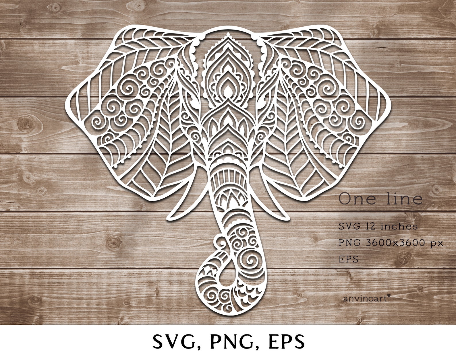 Elephant Svg Elephant Mandala Svg Elephant Png Svg Cut - Etsy