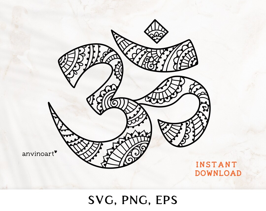 Om, Om Svg, Om Symbol SVG, Meditation Svg Yoga Svg, Zen Zentangle ...
