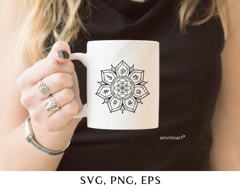Chakra SVG Yoga Svg Sacred Geometry Svg Chakra Om Flower - Etsy