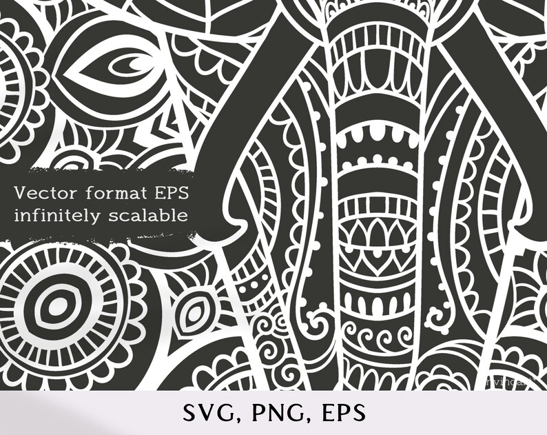 Elephant Mandala Svg Elephant Svg Svg Cut Files Animal Svg - Etsy