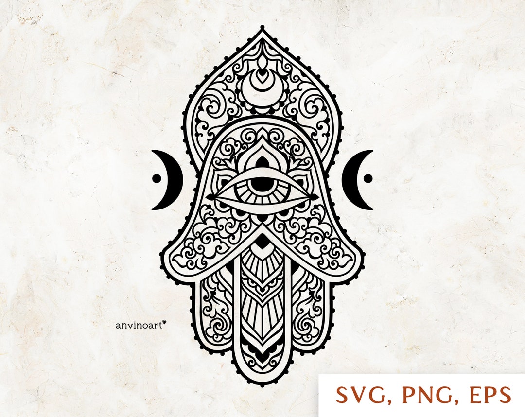 Hamsa Hand SVG, Hand der Fatima SVG, Mandala svg, spirituell, Boho ...