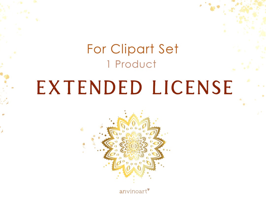 Extended License for Clipart Set. POD, Digital Sale, Logo, Unlimited ...